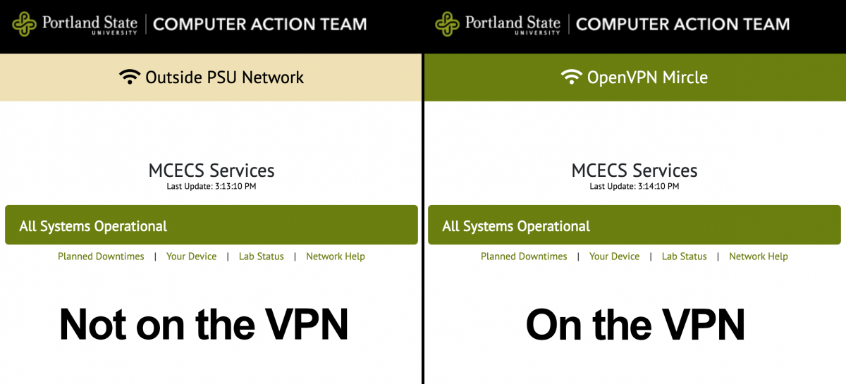 Using VPN Services in MCECS – Computer Action Team