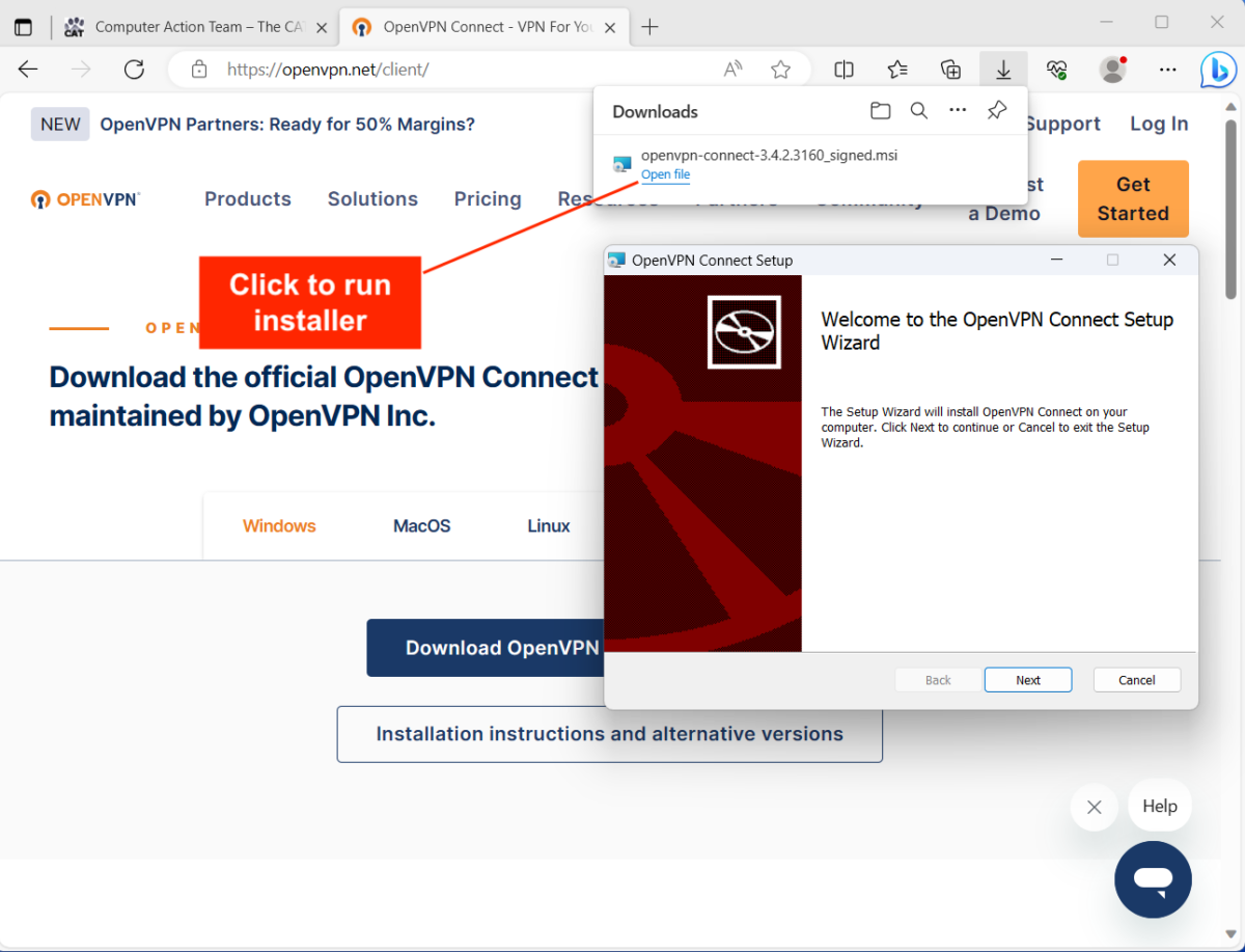 Using OpenVPN on Windows – Computer Action Team